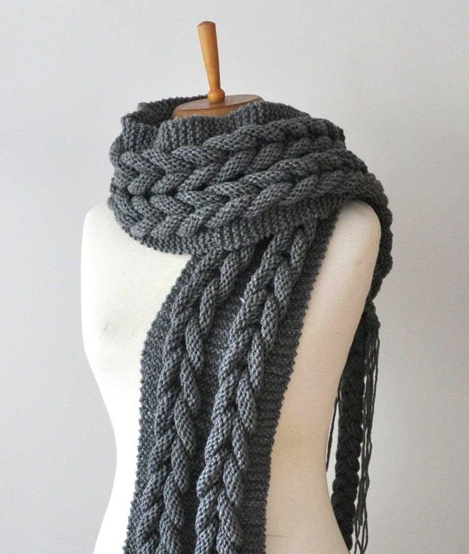 Simple cable knit scarf pattern for beginners