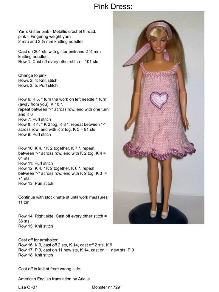 Stylish Patterns for Barbie Outfits: Free Knitting Ideas