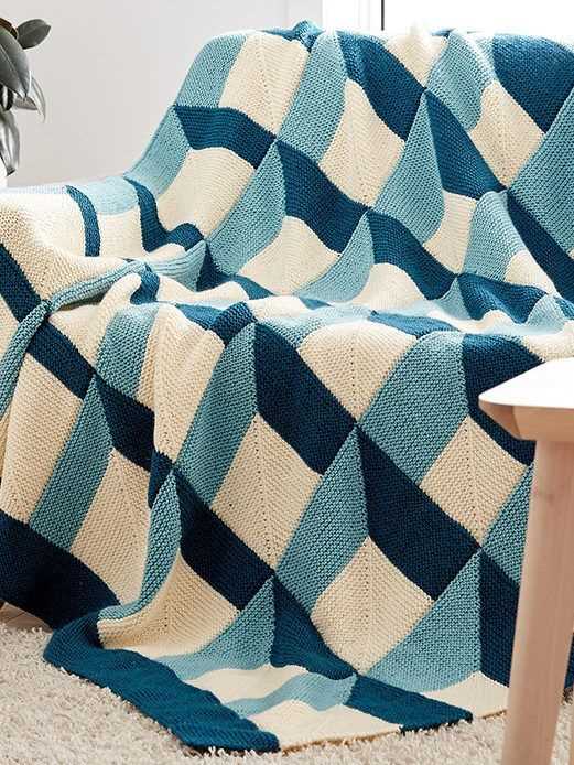 Easy Blanket Knitting Pattern with 3 Vibrant Colors