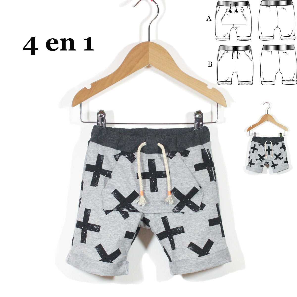 Simple DIY Shorts Pattern for Knit Fabrics