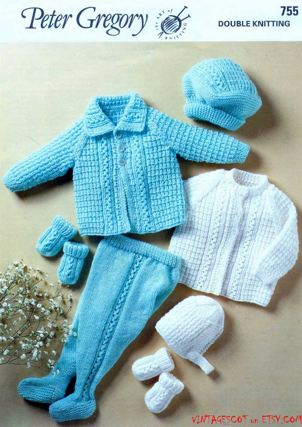 Make your own cozy pram suit with this knitting pattern