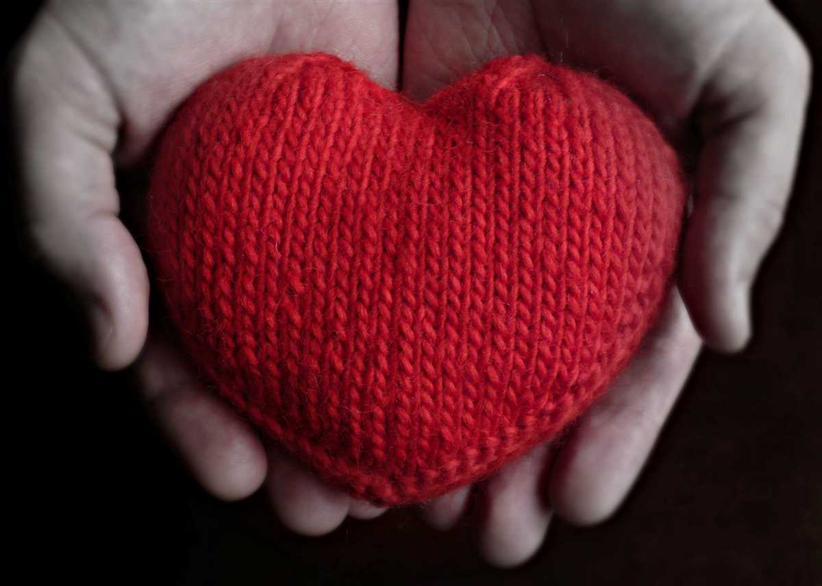 Free knitting pattern for a big heart design