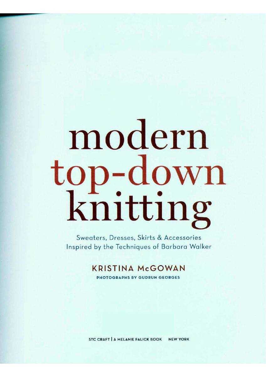 Contemporary Knitting: The Art of Top-Down Patterns