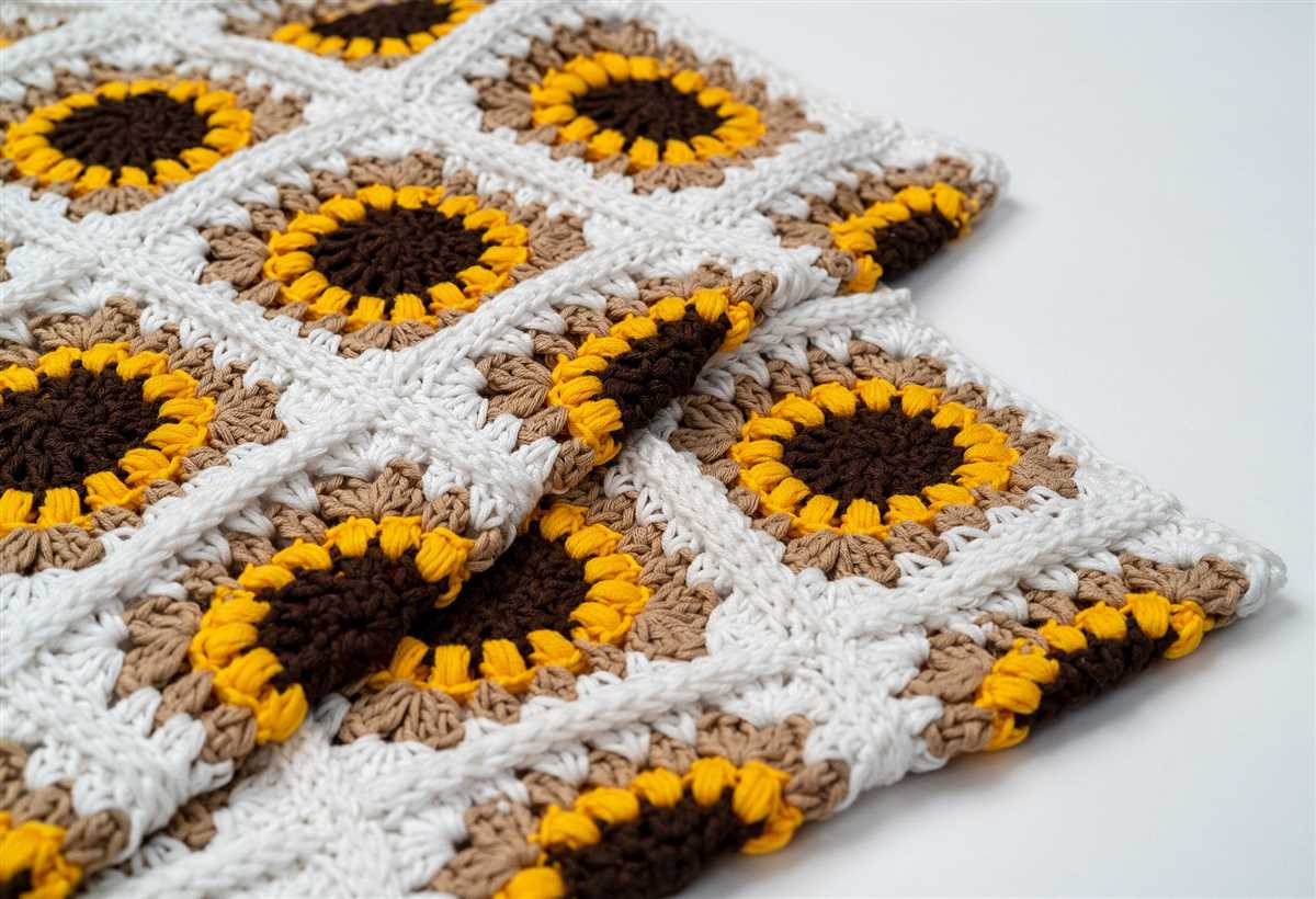 Sunflower-inspired Knitted Blanket: Free Pattern Inside!