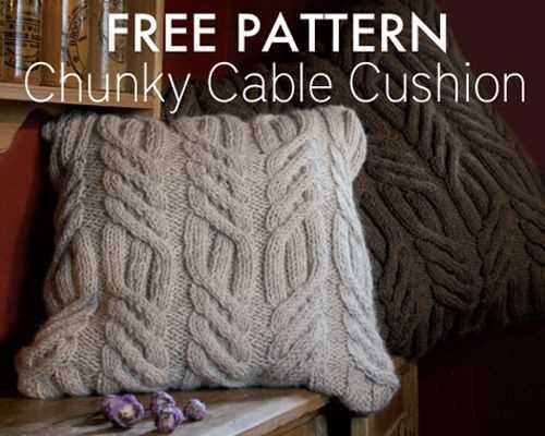 Knit Your Own Cable Cushion for Free