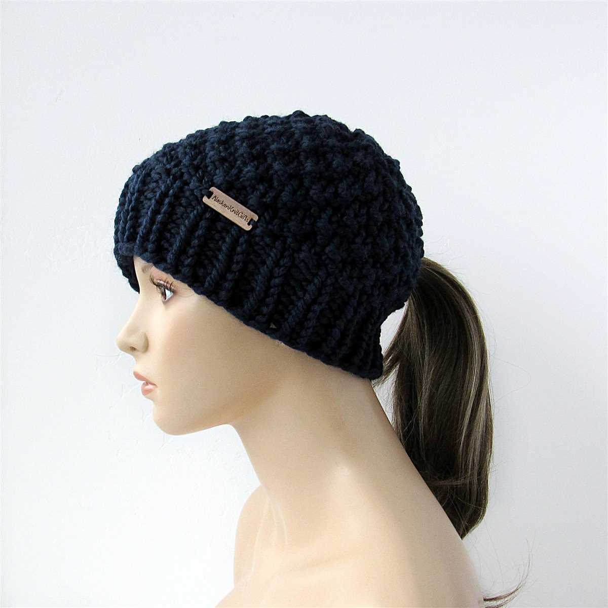A Cozy Pattern for a Low Ponytail Knit Hat