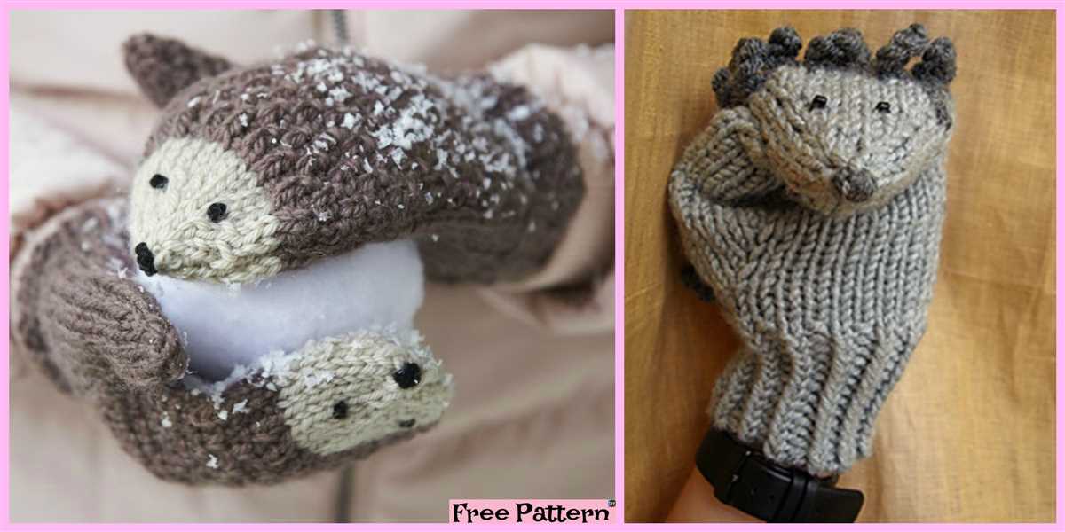 Cozy hedgehog mittens pattern for free
