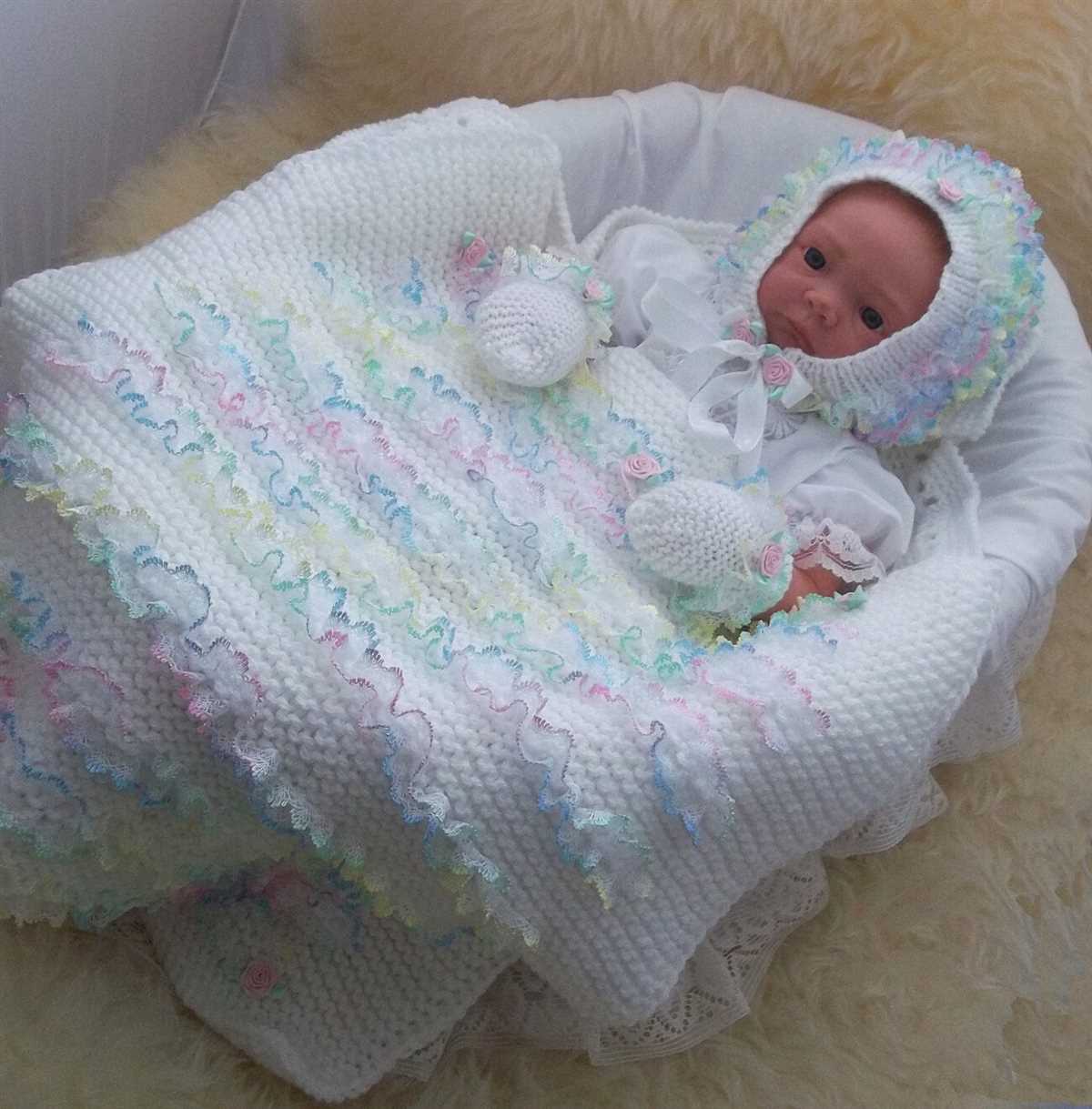 Free knitting pattern for a baby doll pram blanket