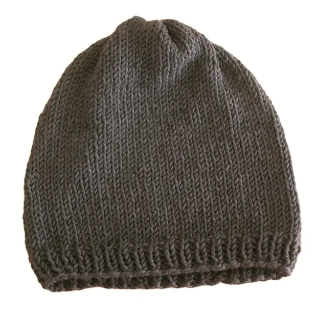 Simple Knitting Pattern for Men's Beanie - No Circular Needles Required!