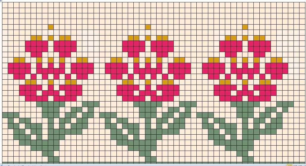 Unique floral stitch pattern for knitting