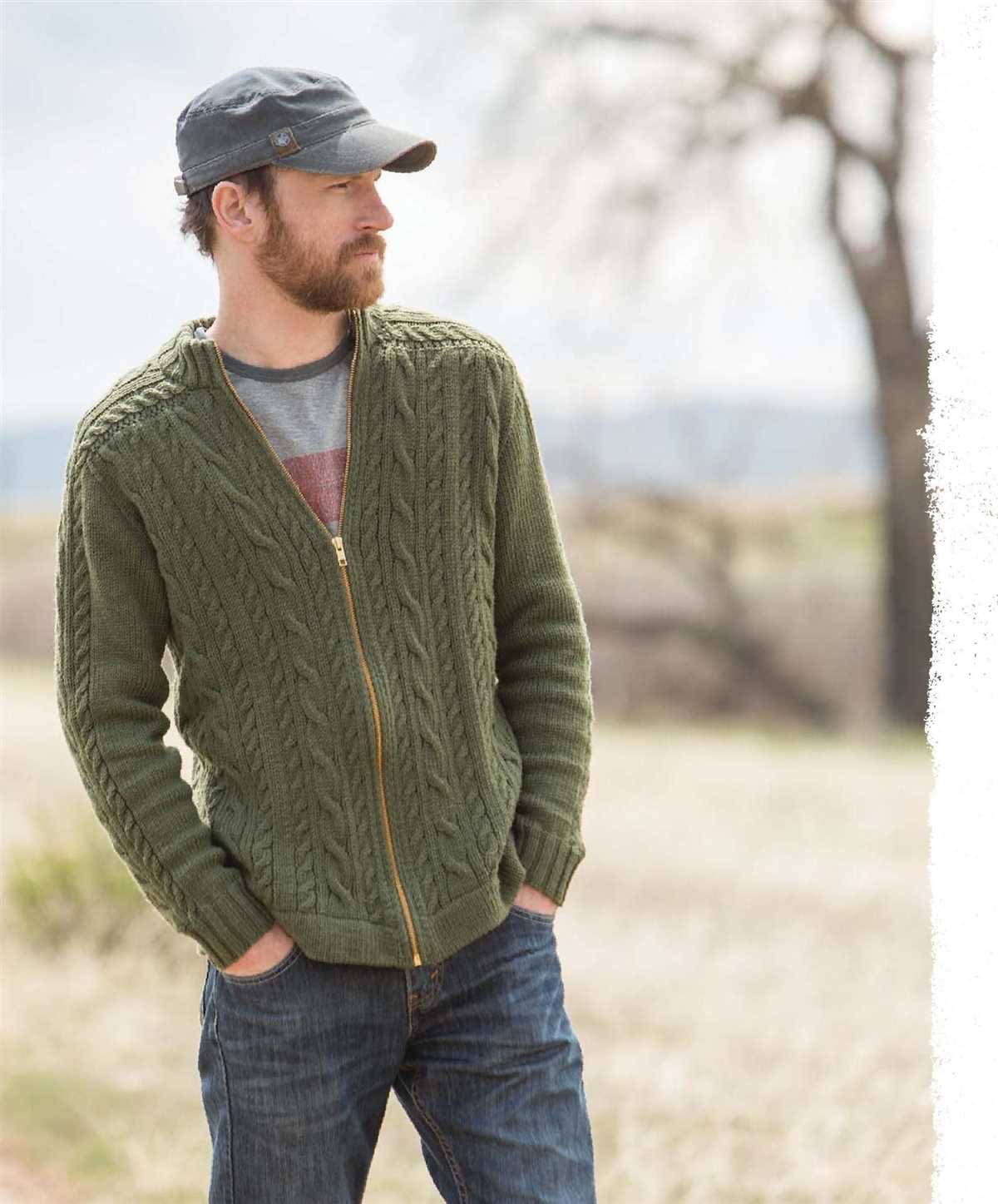 Stylish men's cardigan knitting pattern