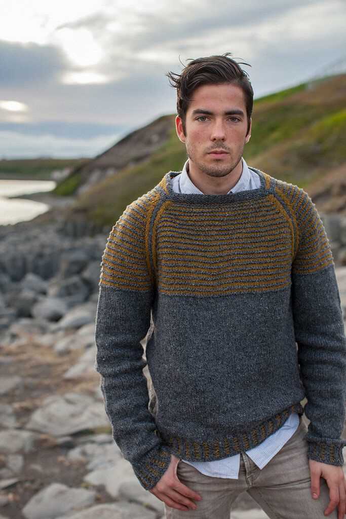 Round-Knit Sweater Pattern for Stylish Men