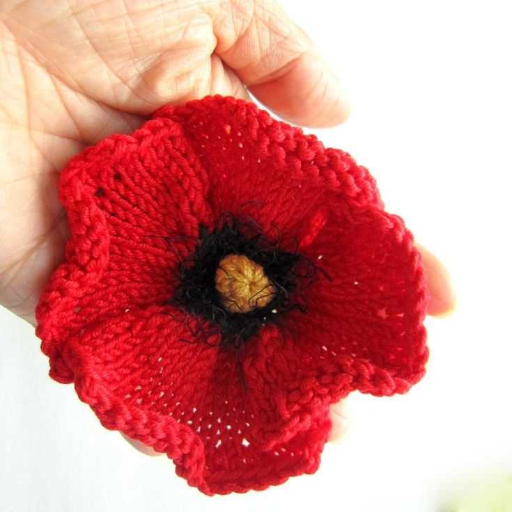 British Legion Knitted Poppy Pattern