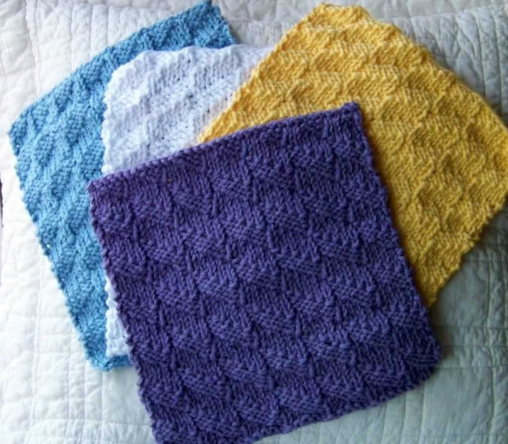 Unique Diagonal Dishcloth Knitting Patterns