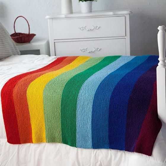 Free Knitting Pattern for a Colorful Blanket