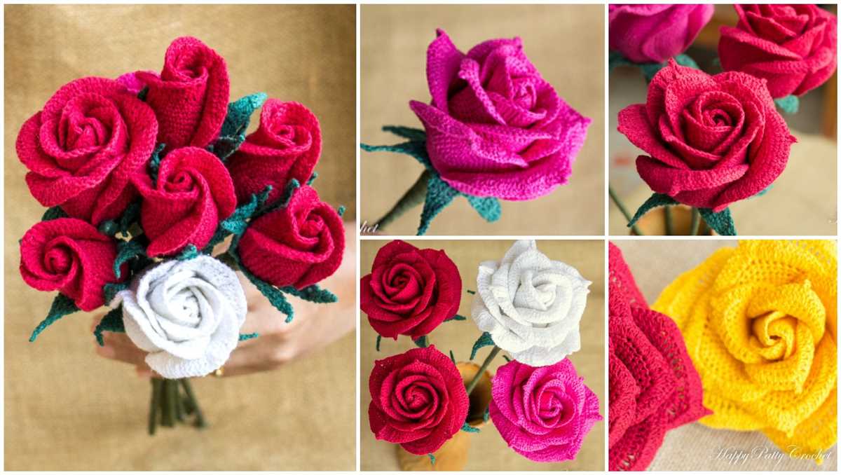 Free pattern for knitting beautiful roses