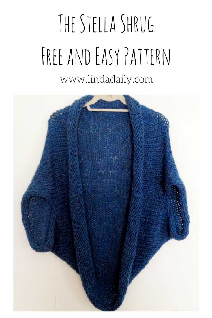 Effortless pattern for knitting a shrug