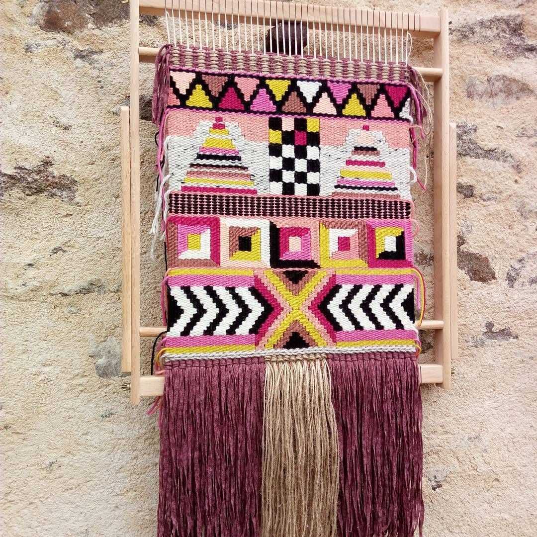 Unique pattern for a hand-knitted wall tapestry