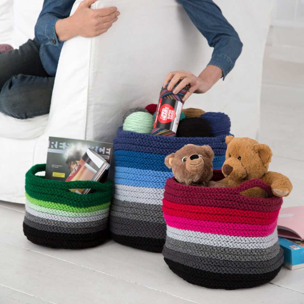 Simple Knitted Basket Pattern for Free